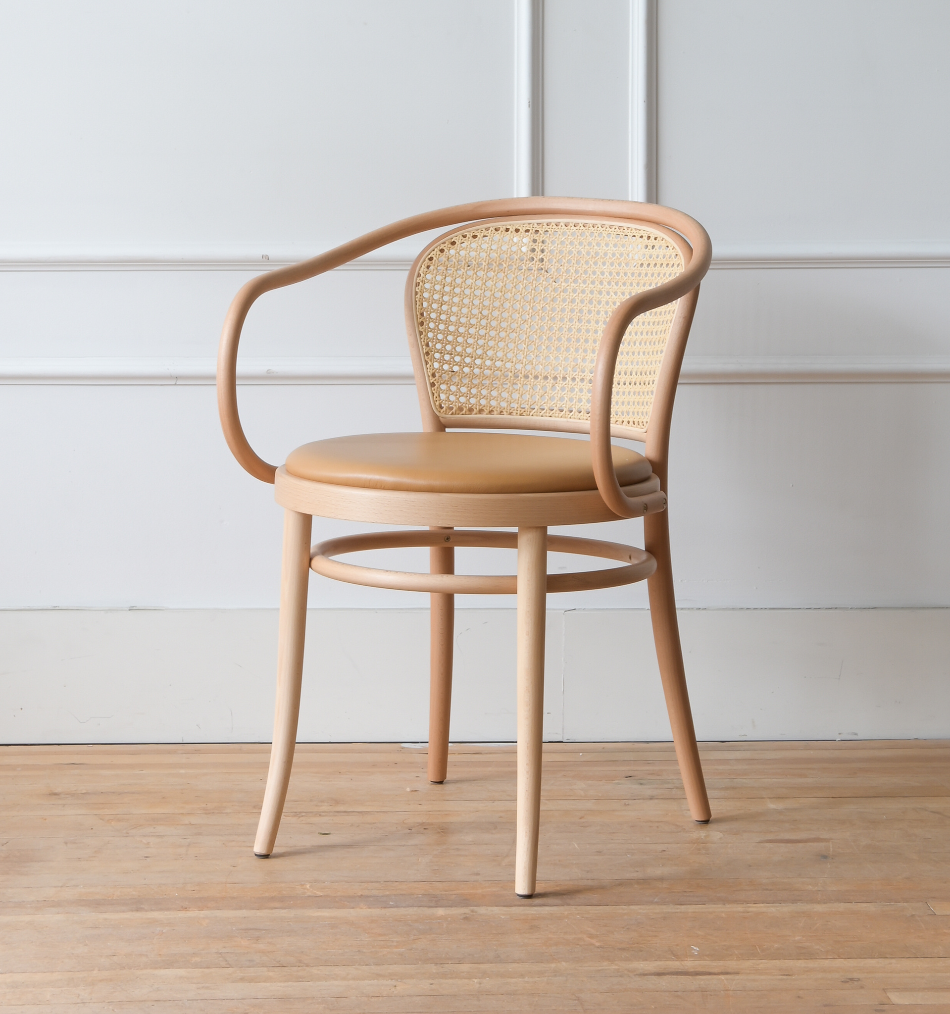 Bentwood Round Arm Chair Leather office dining Vancouver - Gild & Co.