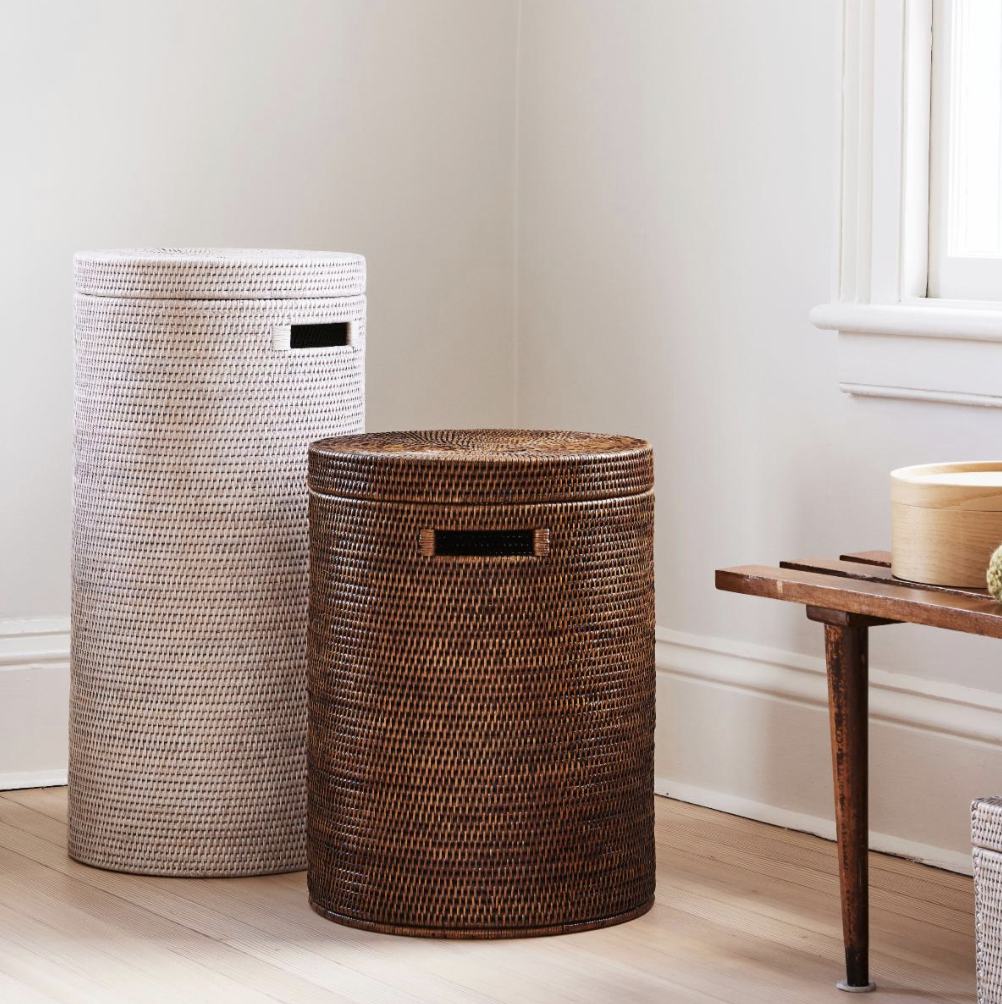 Tall Hamper in Antique Brown