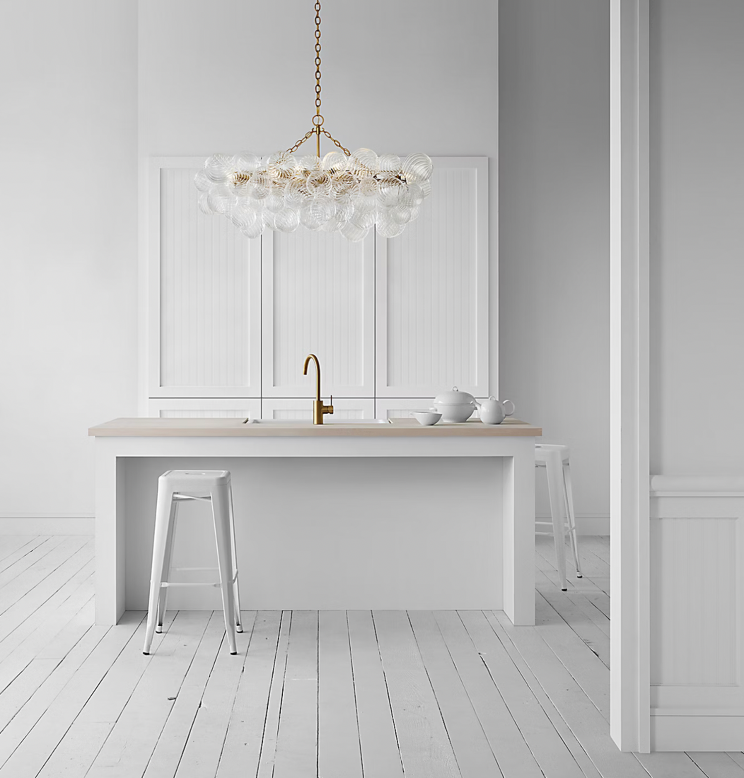 Talia Linear Chandelier Visual Comfort glass orb Vancouver - Gild & Co.
