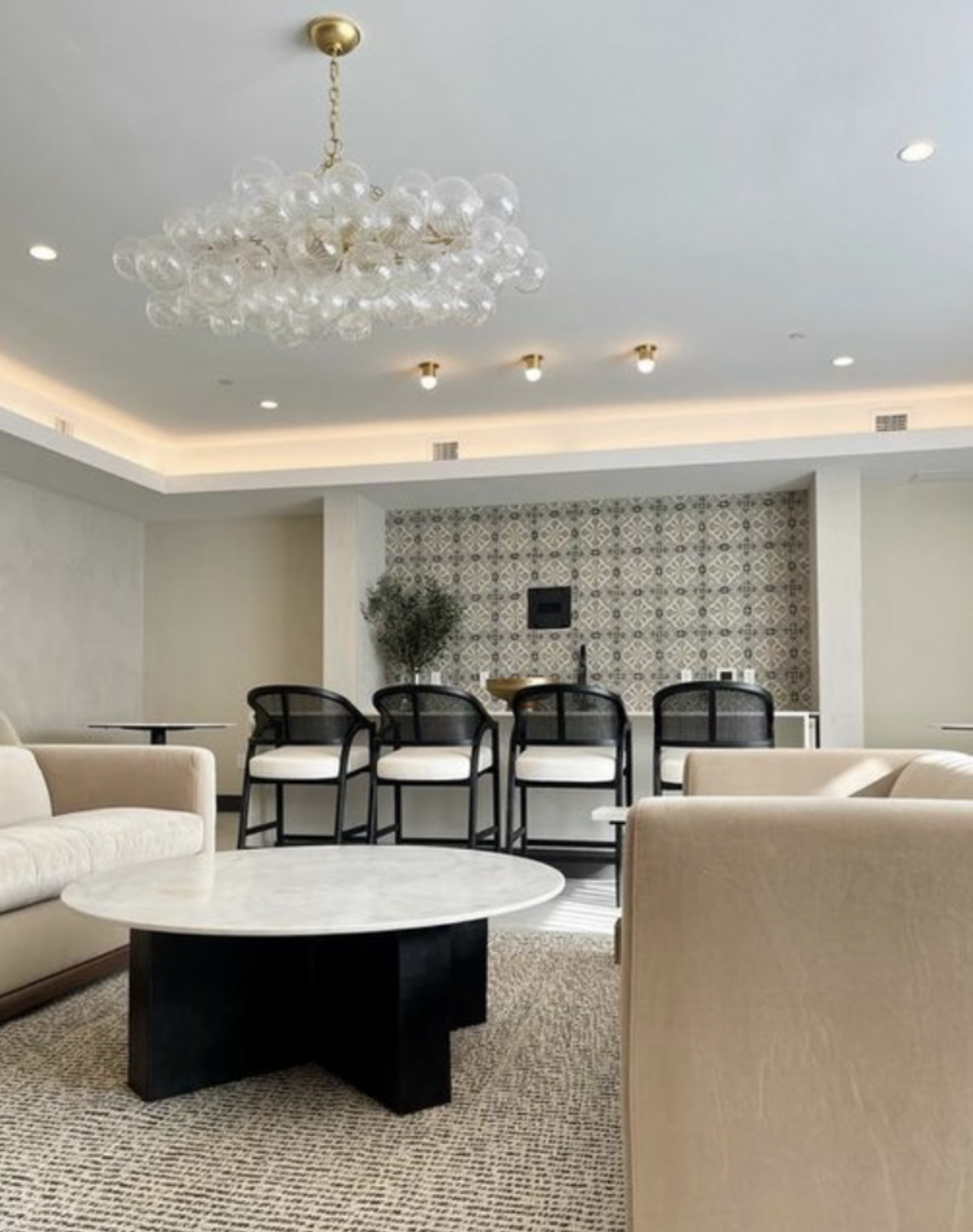 Talia Linear Chandelier Visual Comfort glass orb Vancouver - Gild & Co.