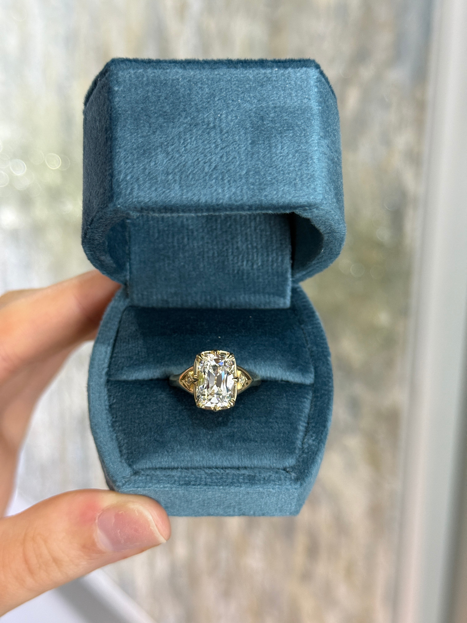 "Taylor" Ashleigh's Version: 3.06ct LabGrown Old Miner Cut F,SI1 with ...