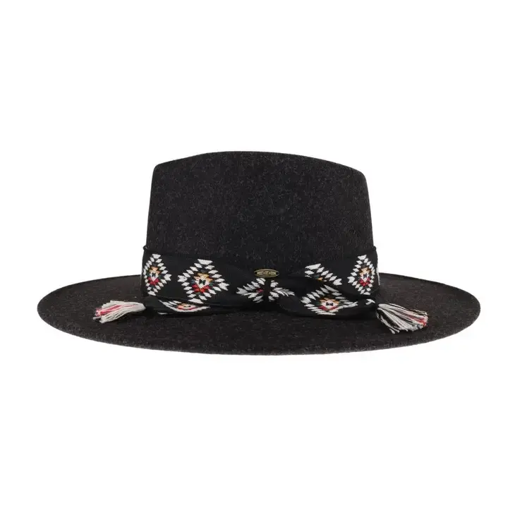 Aztec Trim Cowboy Hat - Sara Jane Boutique