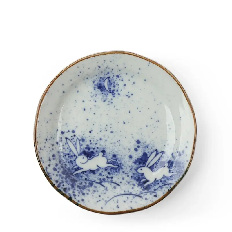 Plate - 4-3/4" Moon / Rabbit - 160-028 - Matcha Time Gift Shop