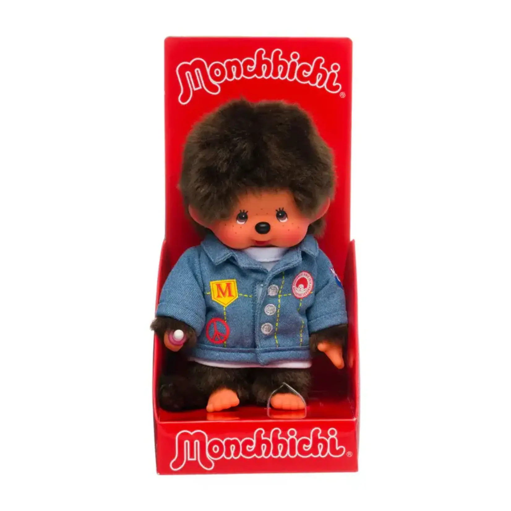 Monchhichi Boy in a DENIM Jacket 8" Plush - Matcha Time Gift Shop