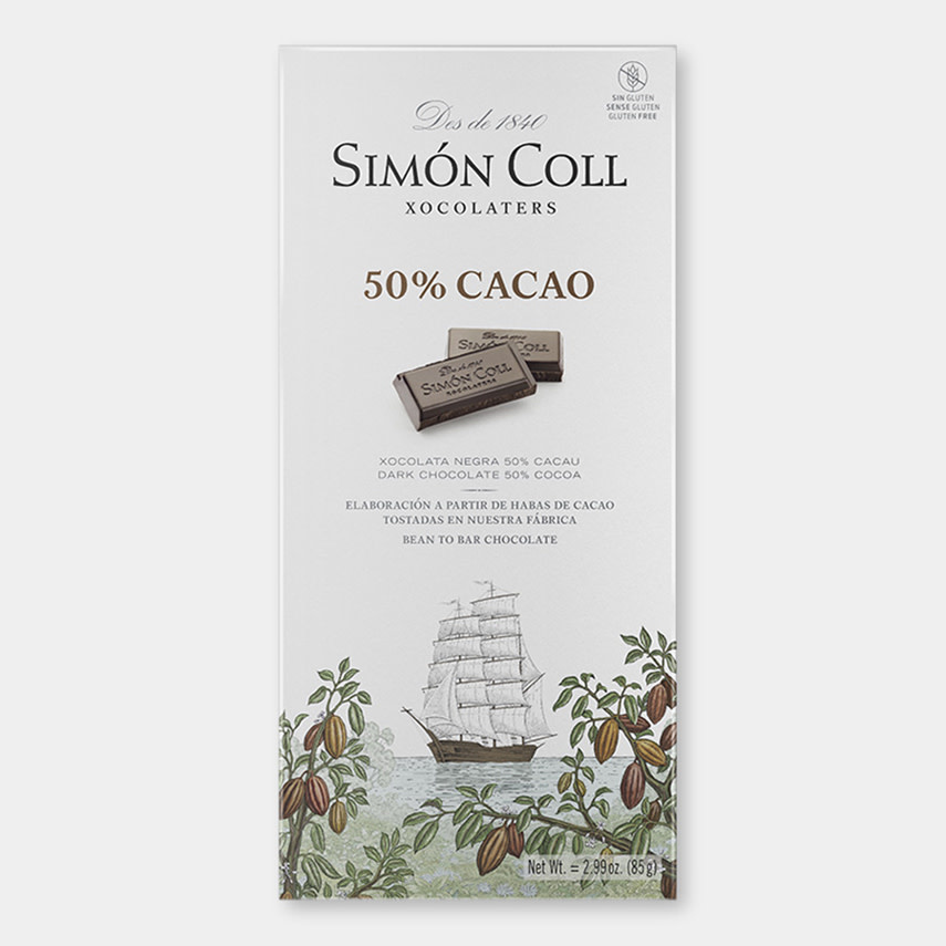 Simon Coll 50% Dark Chocolate Bar 2.99 oz Spain - Cocovino LA