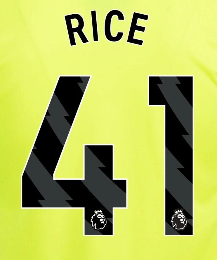 Rice # 41 Arsenal 23/24 Away Nameset - Black - Soccerium