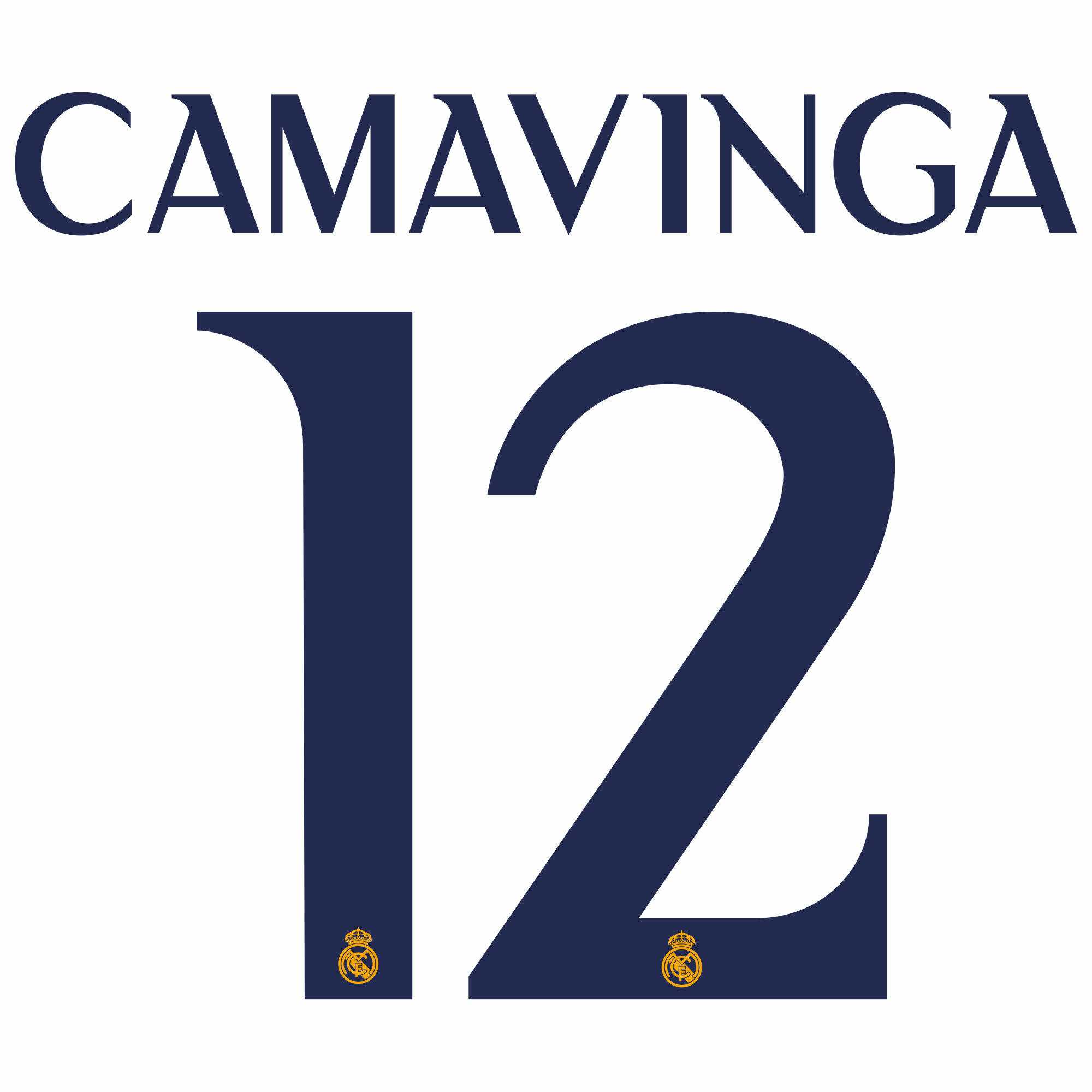 Camavinga # 12 Real Madrid 23/24 Home Nameset - Soccerium