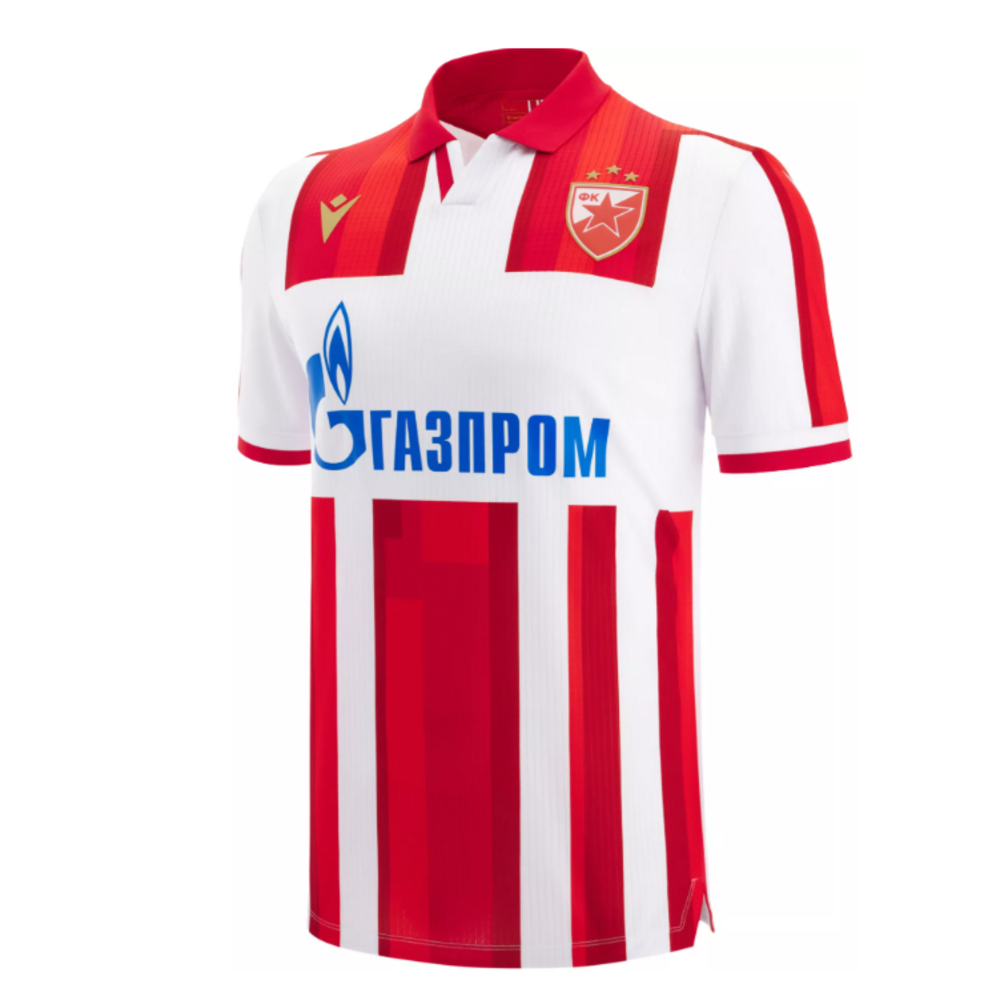 Macron Macron Red Star Belgrade 2025 - 26 Authentic Home Jersey - Red ...