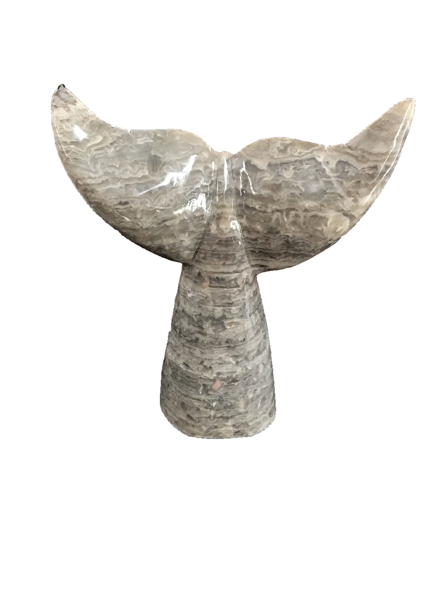SS Handcrafted Art LLC Marble Whale Tail 14Inch - Breazy Beach