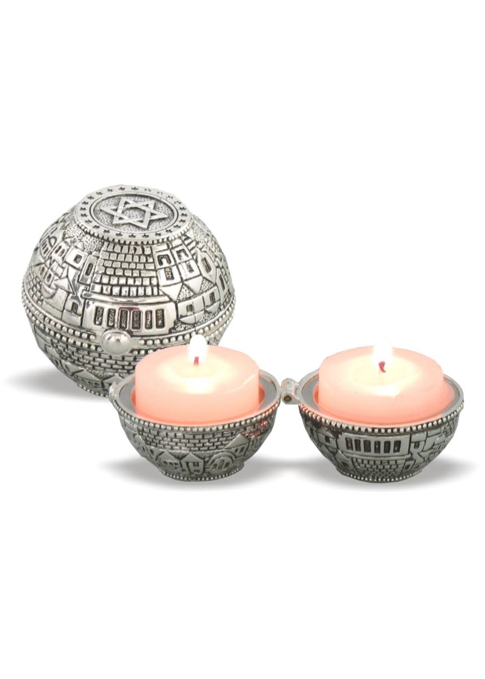 CANDLESTICKS TRAVEL JERUSALEM BALL - Aspaclaria Judaica