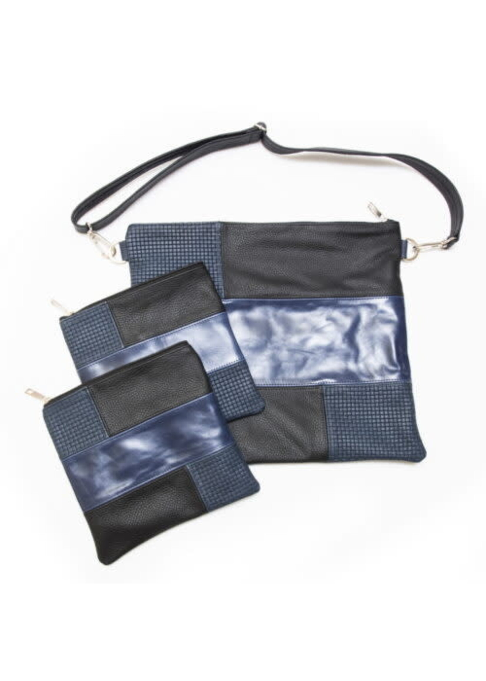 CUSTOM MADE TEXTURED LEATHER TALIS BAG + 1 TEF BAG - Aspaclaria Judaica