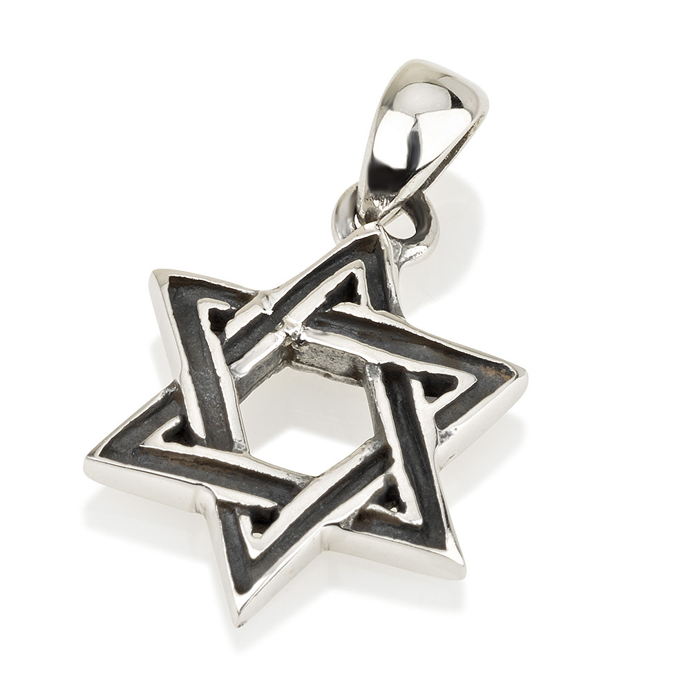 NECKLACE MAGEN DAVID LINES SMALL - Aspaclaria Judaica