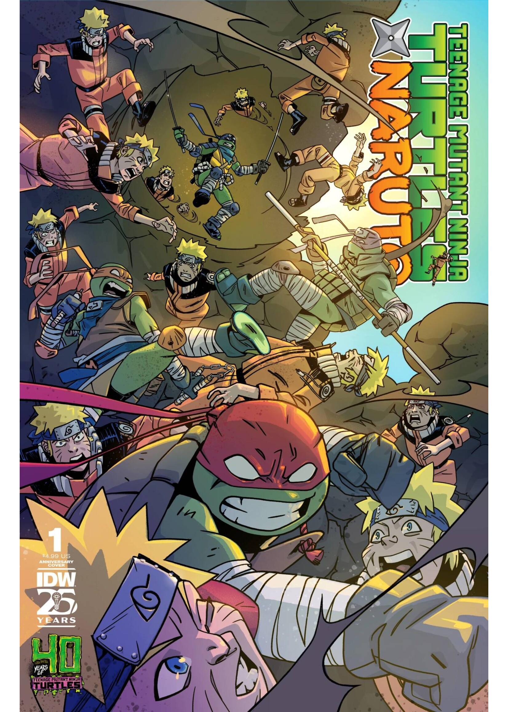 IDW PUBLISHING TEENAGE MUTANT NINJA TURTLES X NARUTO #1 40TH ANNIV ...