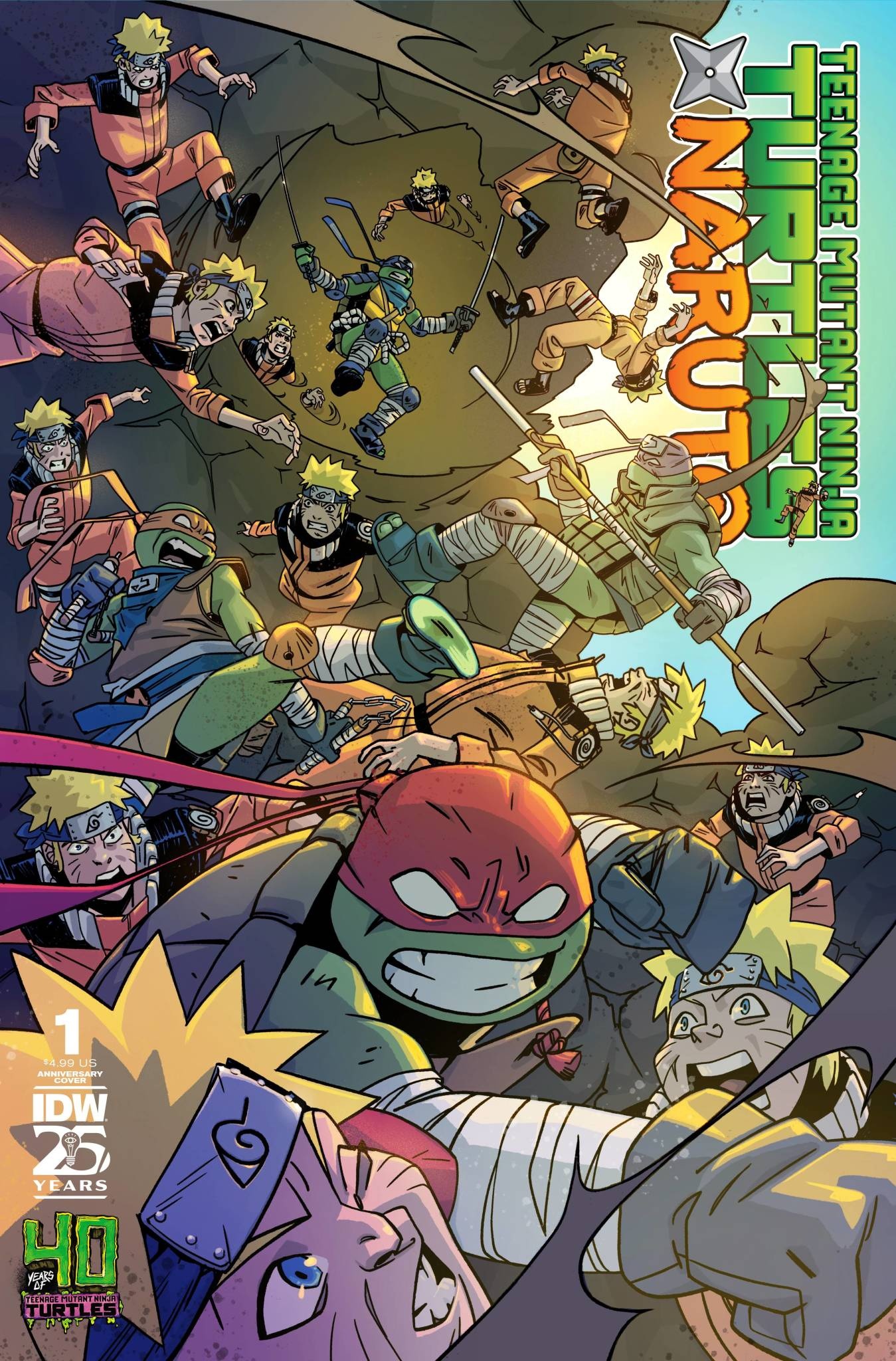 IDW PUBLISHING TEENAGE MUTANT NINJA TURTLES X NARUTO #1 40TH ANNIV ...