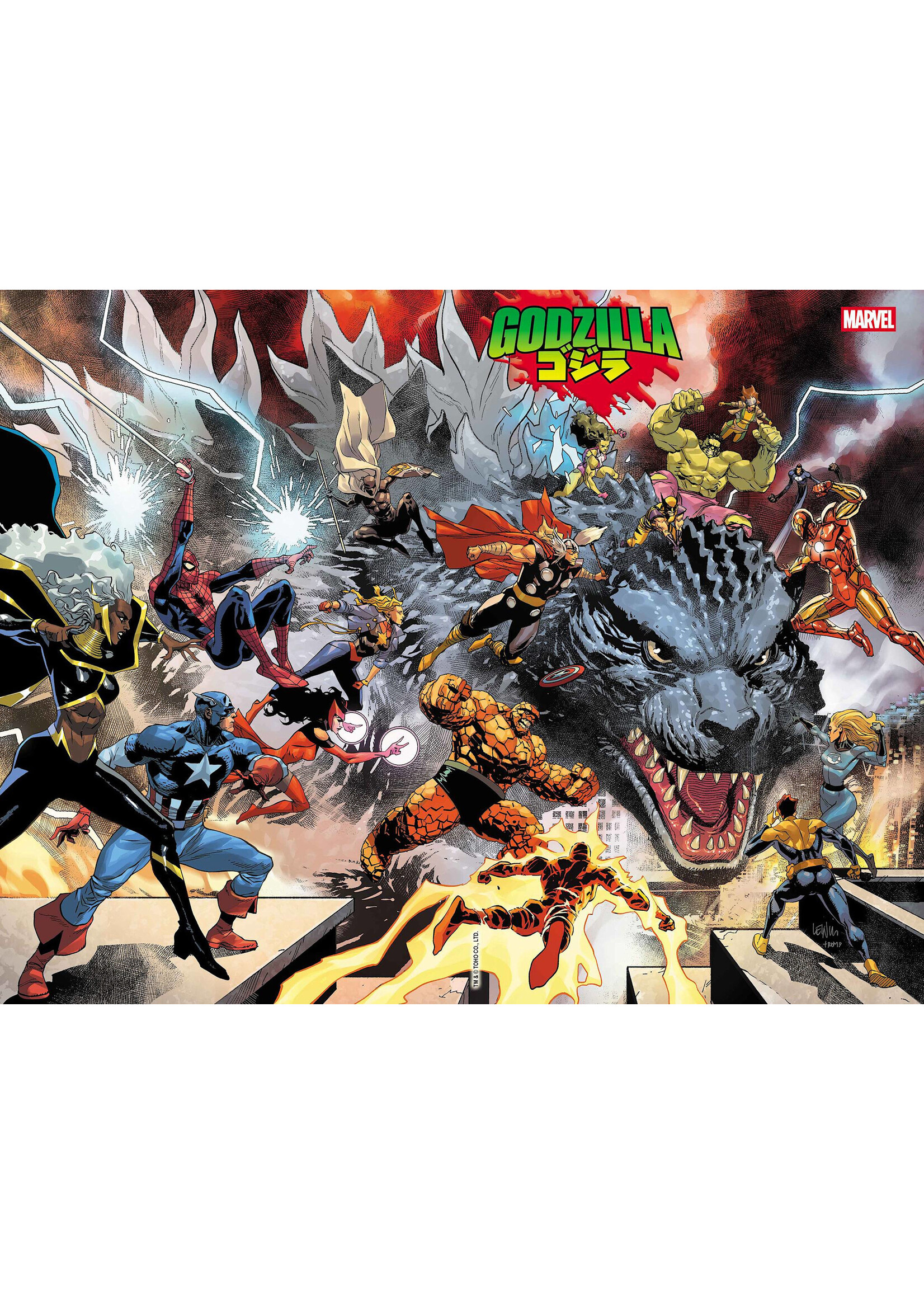 MARVEL COMICS GODZILLA VS THE MARVEL UNIVERSE POSTER - Rolling Tales