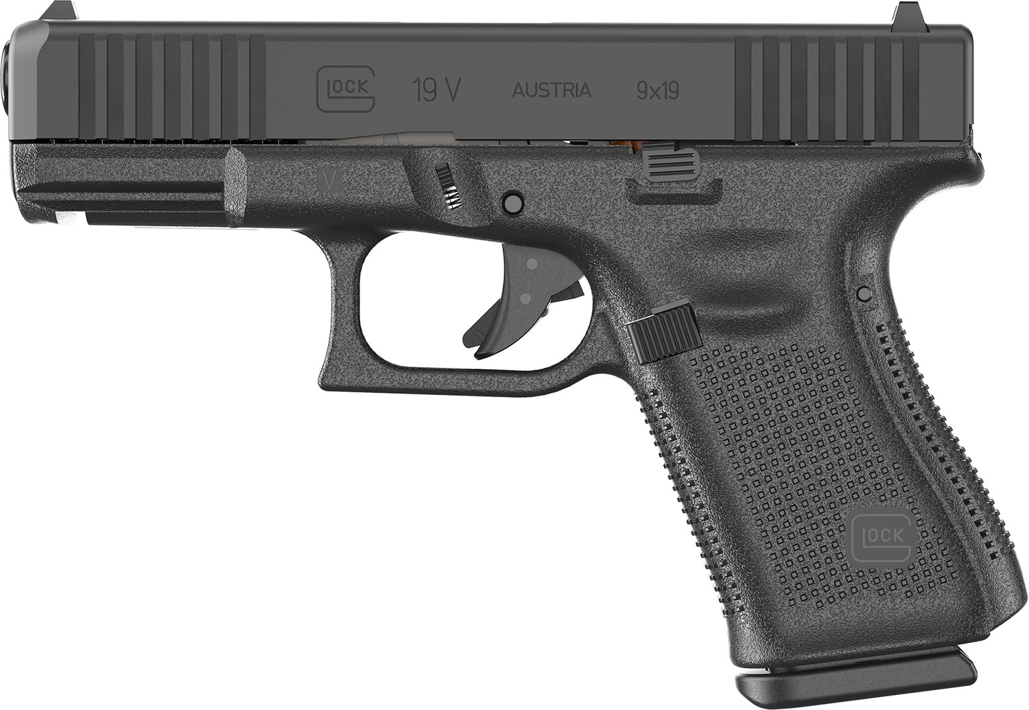 Glock G19 V Compact 9mm Luger 15+1 4.02" Black Barrel & Steel Serrated ...