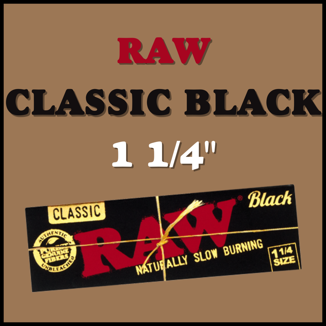 RAW Classic Black 1 1/4" Rolling Papers - www.eDankest.com