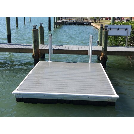 Pre-Built Floating Dock with Trex Enhance Basics Decking - Dock & Lift ...