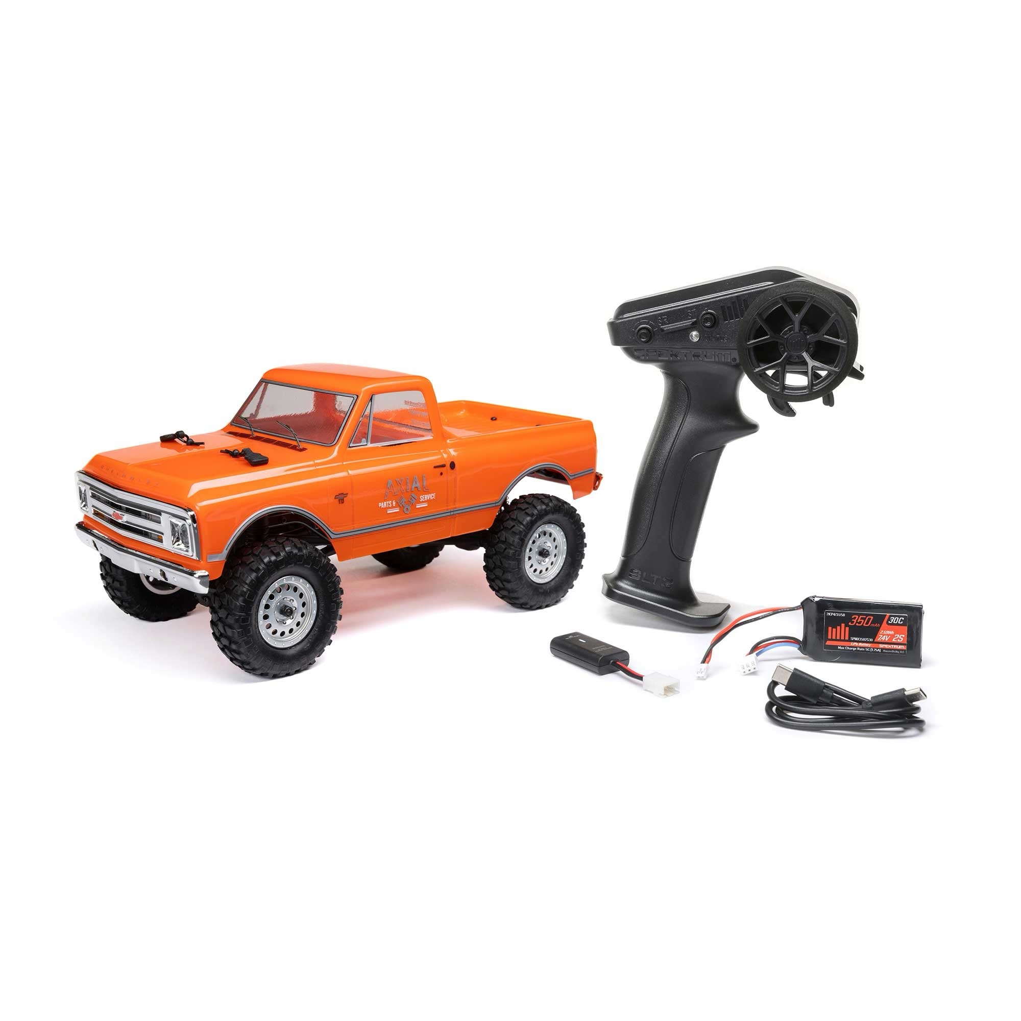 1/24 SCX24 1967 Chevrolet C10 4WD Brushed Truck RTR, Orange - AZRC Hobbies