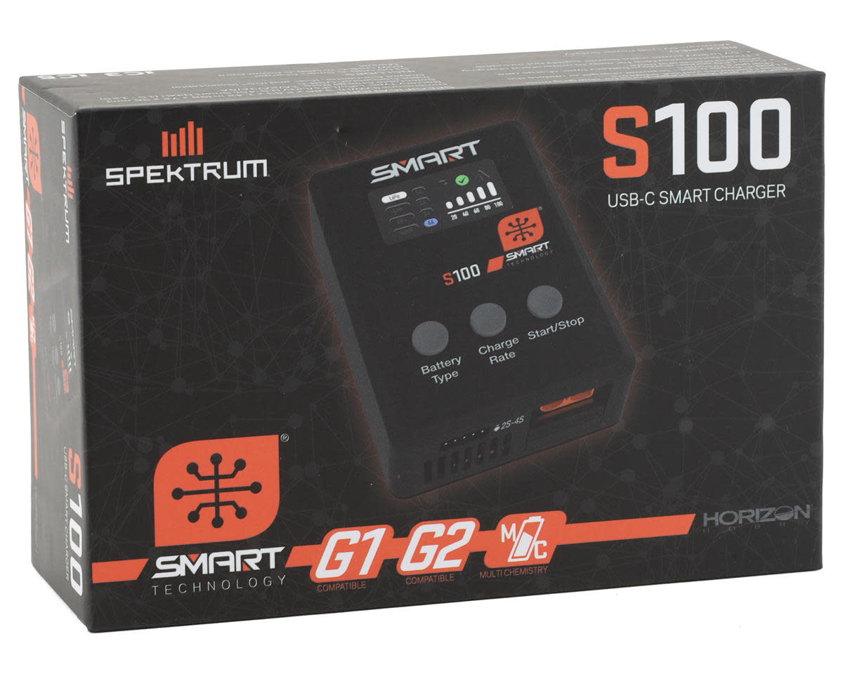 Spektrum S100 1x100W USB-C Smart Charger, 65W USB-C GaN Power Supply ...