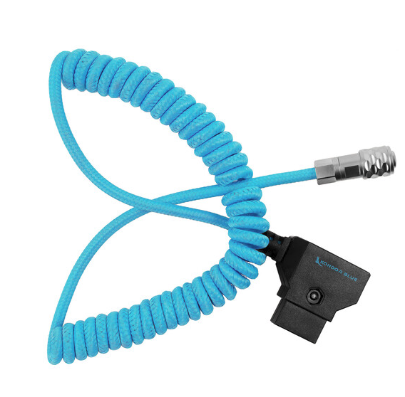 Kondor Blue Coiled D-Tap to 2-Pin Power Cable for BMPCC 6K/4K (Blue ...