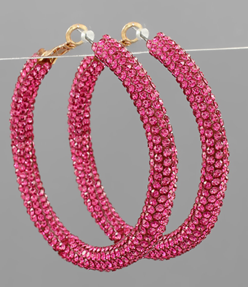 Crystal Pave Hoops 50mm - Once Upon A Dress| Ridgeland MS | Pageant ...