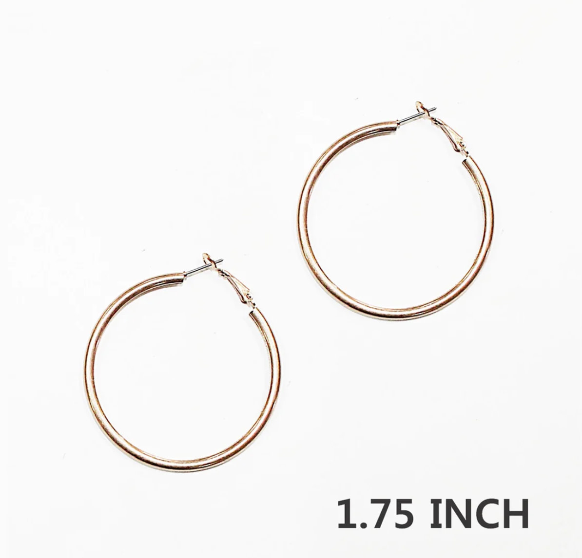 Worn Gold Hoop Earrings-1.75 inch - Once Upon A Dress| Ridgeland MS ...
