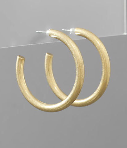 40mm Worn Gold Hoops - Once Upon A Dress| Ridgeland MS | Pageant | Prom ...