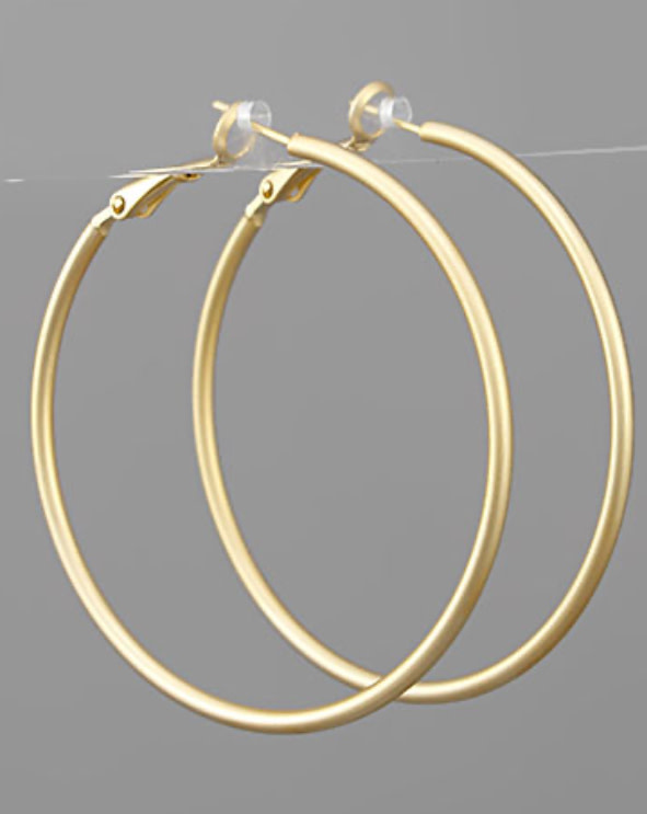 Matte Gold Hoops - Medium - Once Upon A Dress| Ridgeland MS | Pageant ...