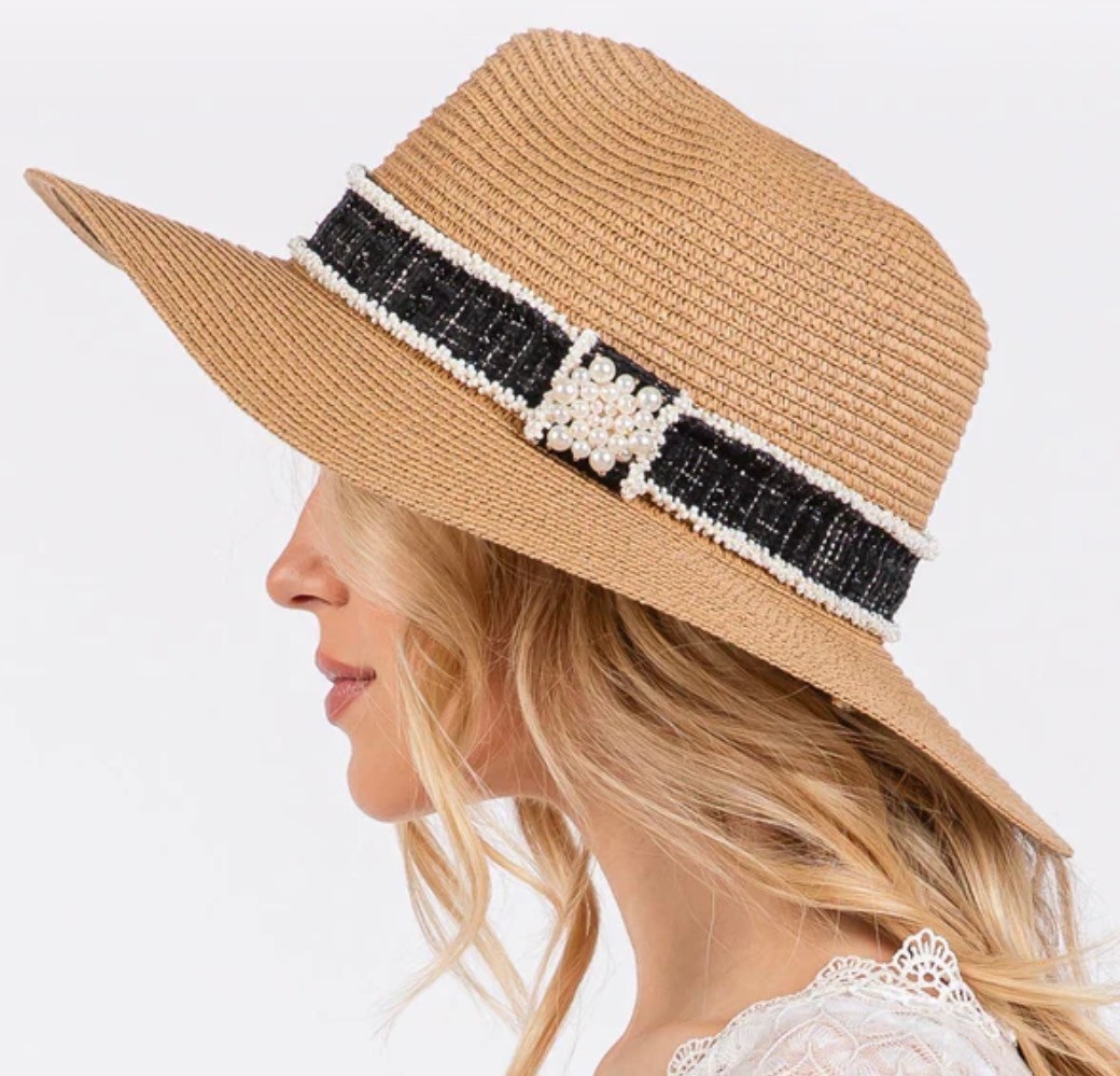 Straw Hat with Black Band - Once Upon A Dress| Ridgeland MS | Pageant ...