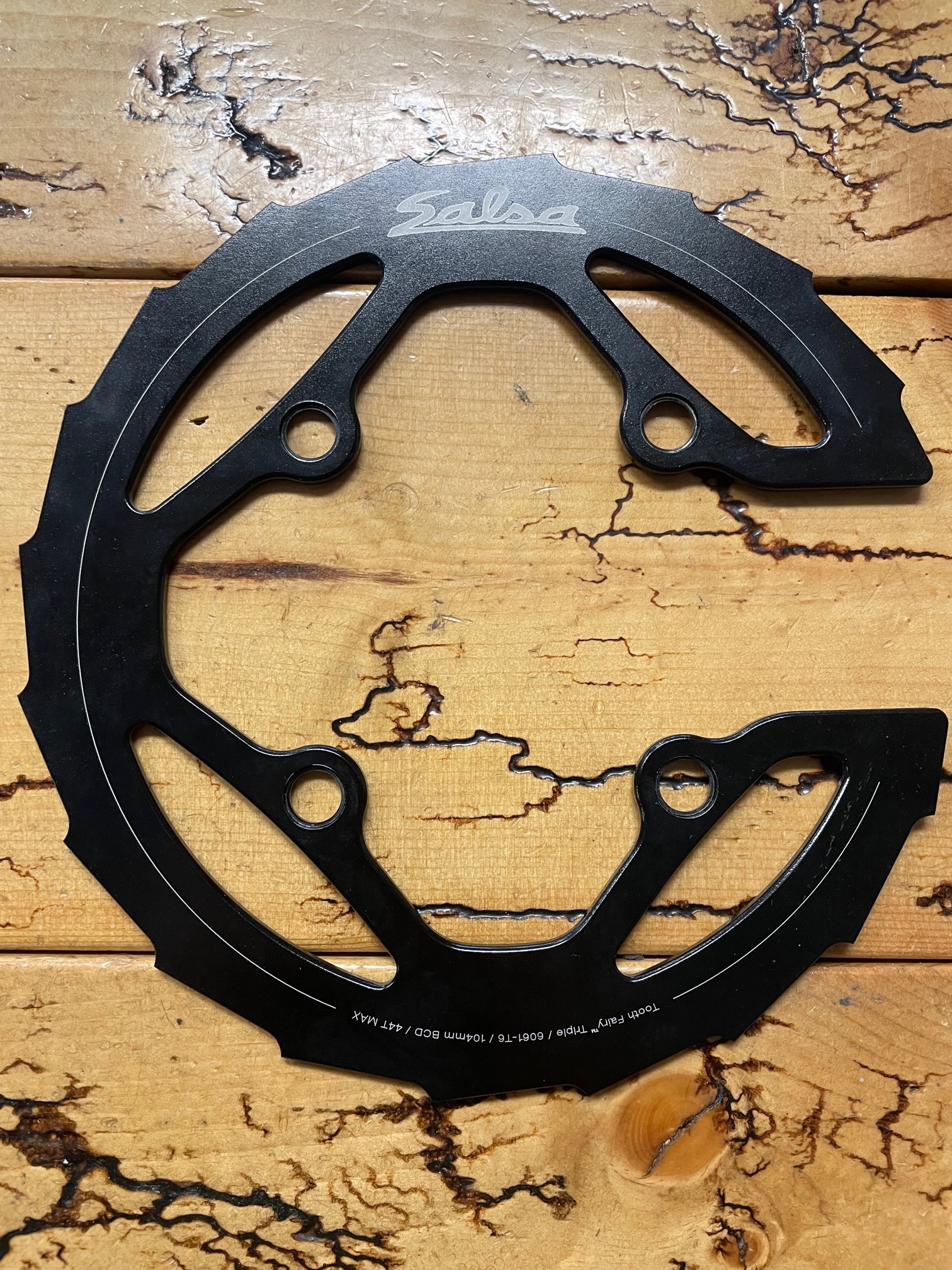 Salsa Tooth Fairy 104 BCD 44 Tooth Max Black Bash Guard - Gringineer Cycles