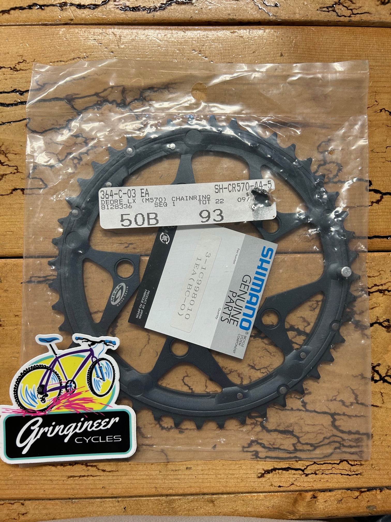 Shimano Deore LX M570 44 Tooth 94 BCD Chainring NOS - Gringineer Cycles