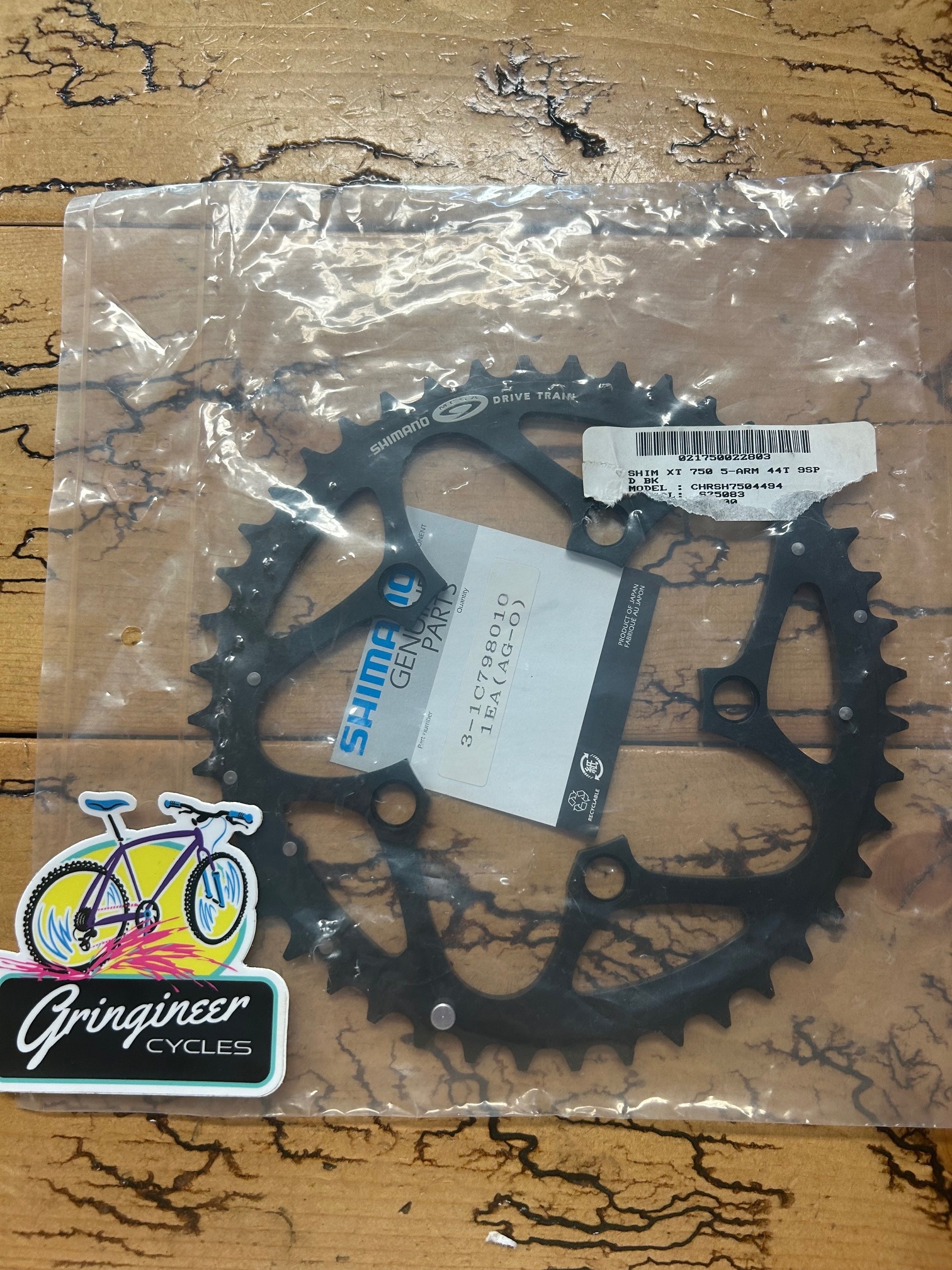 Shimano Deore XT M750 44 Tooth 9 Speed Chainring NOS - Gringineer Cycles