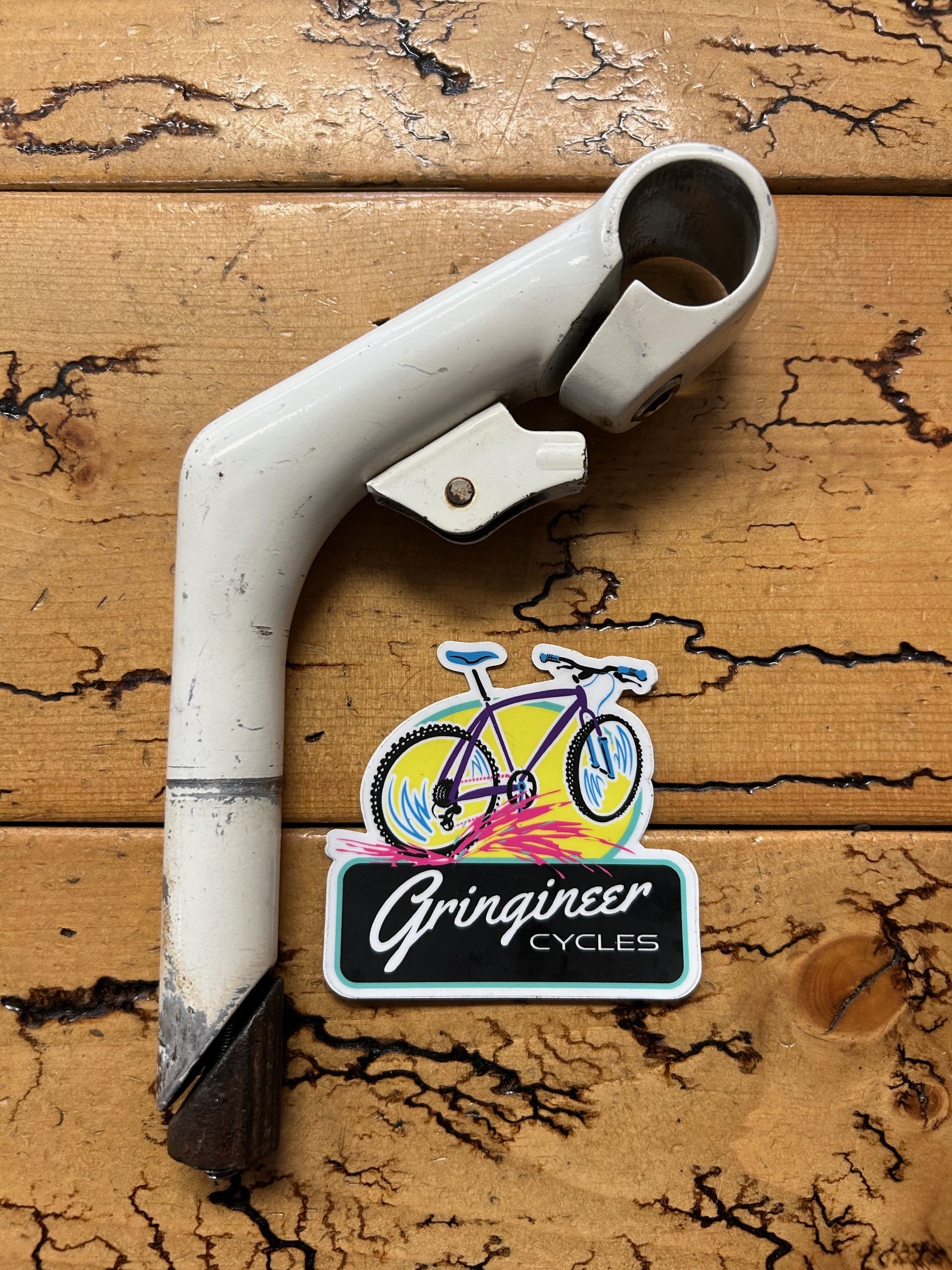 White 90mm 1 Inch Quill Stem With Roller - Gringineer Cycles