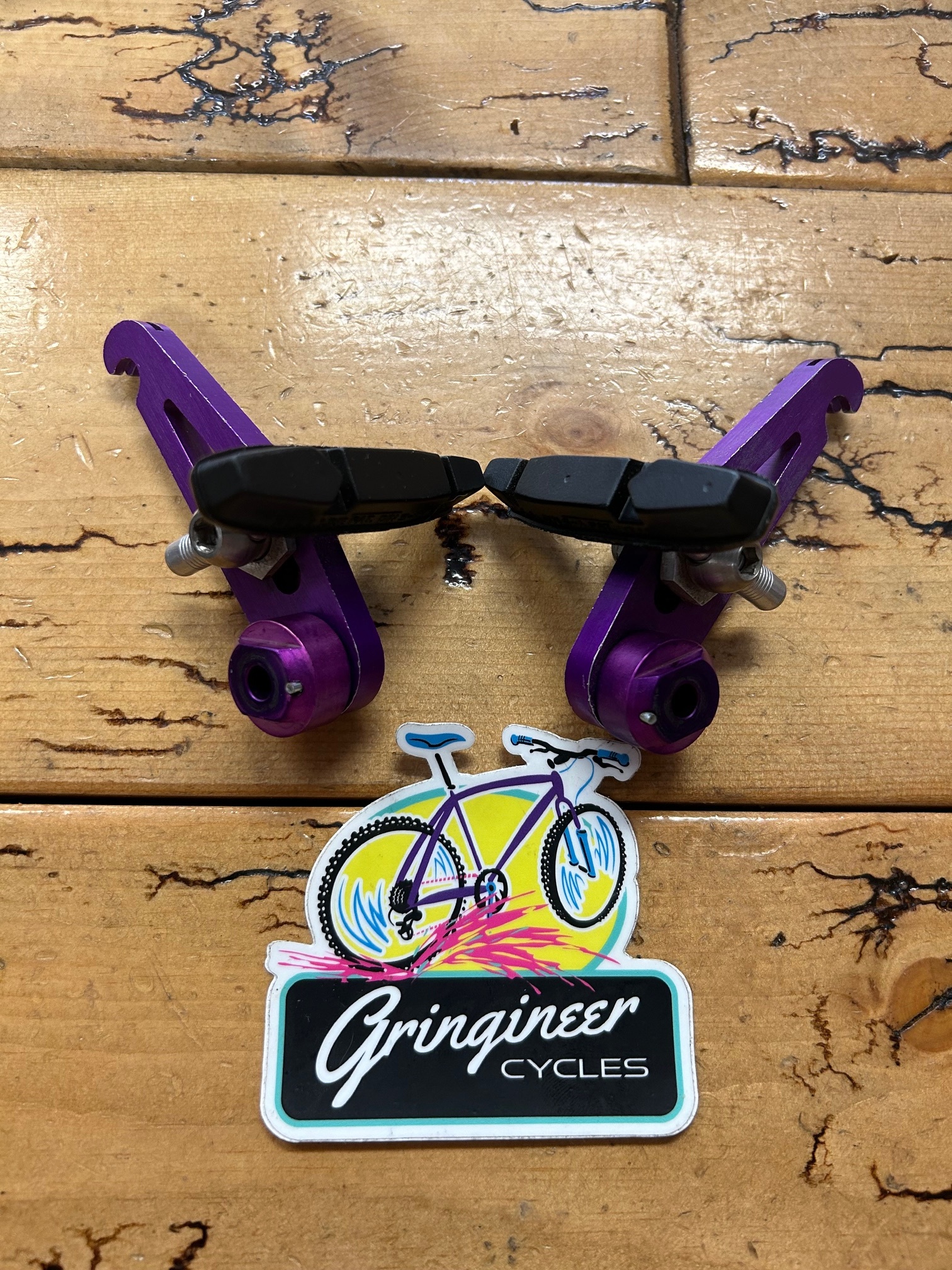 Curve Purple Anodized Cantilever Brake - Gringineer Cycles