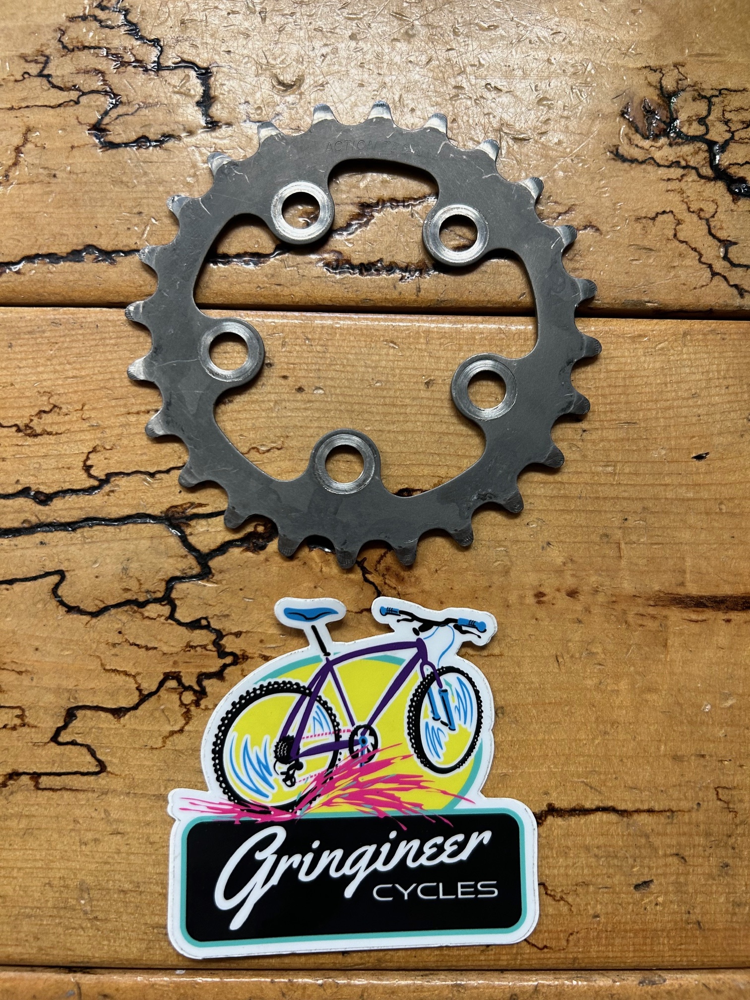 Action Tec 24 Tooth 5 Bolt 58 BCD Titanium Chainring - Gringineer Cycles