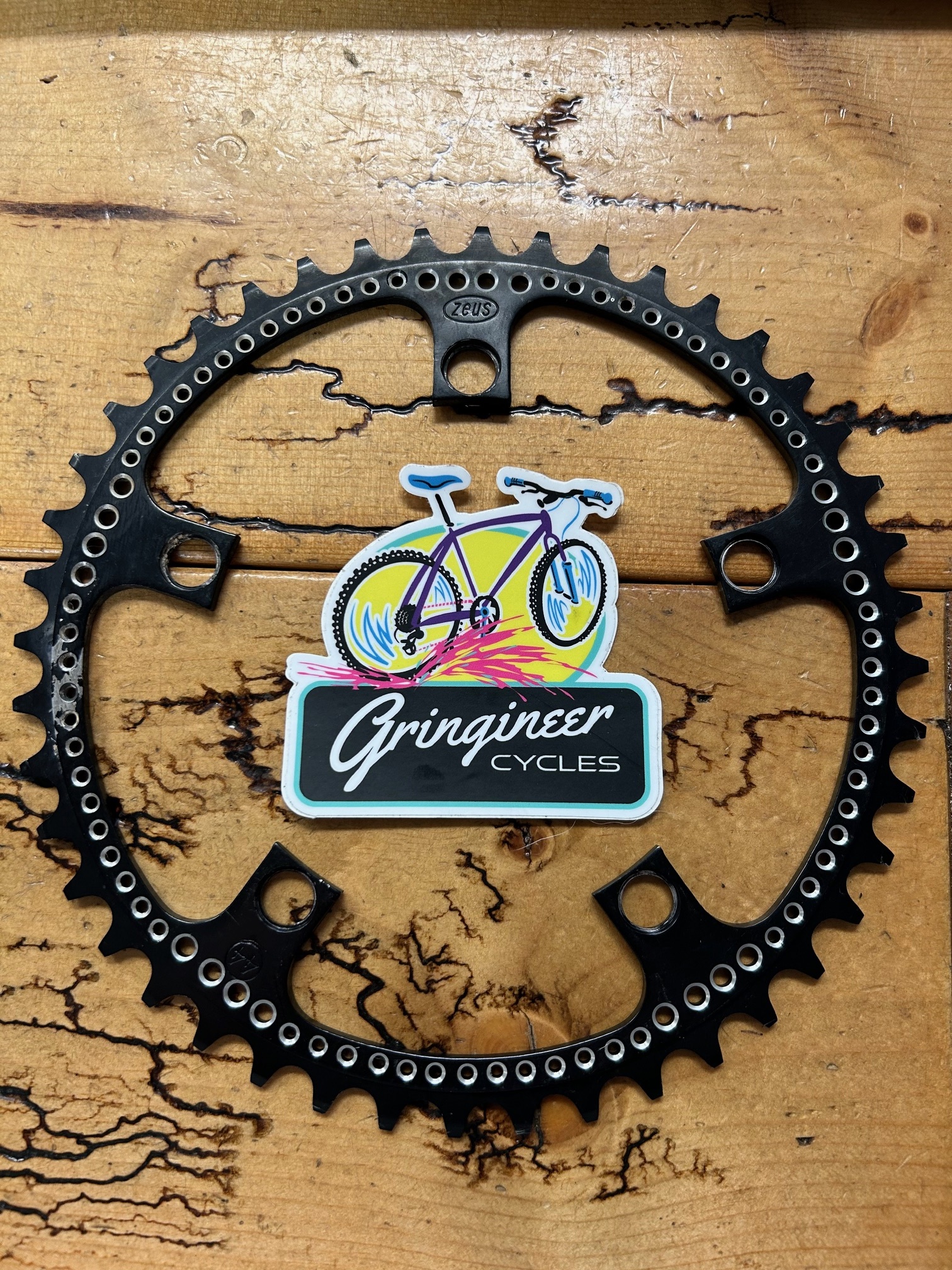 Zeus 44 Tooth 5 Bolt 119 BCD Drillium Chainring - Gringineer Cycles