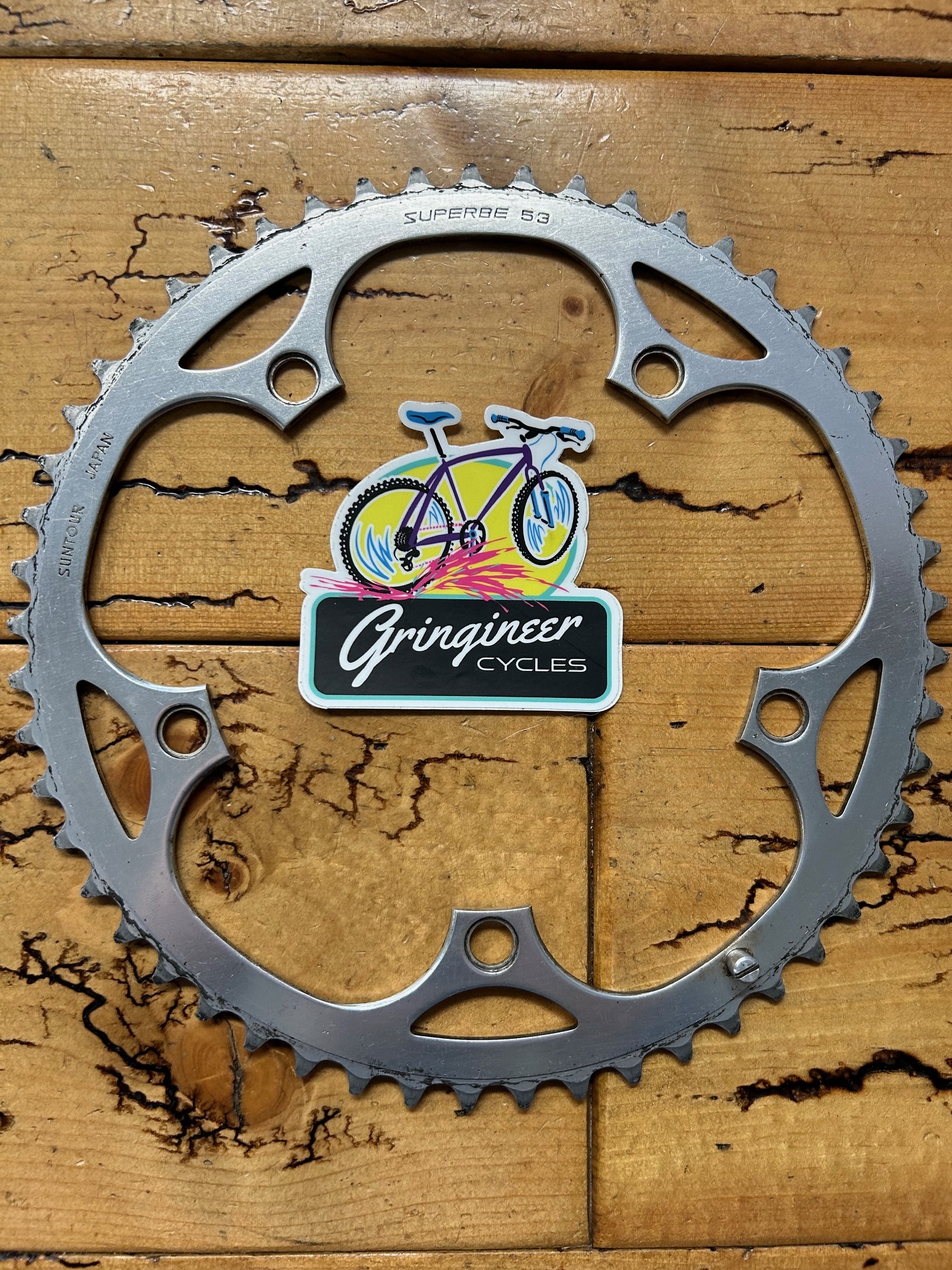 Suntour Superbe 53 Tooth 144 BCD Chainring - Gringineer Cycles