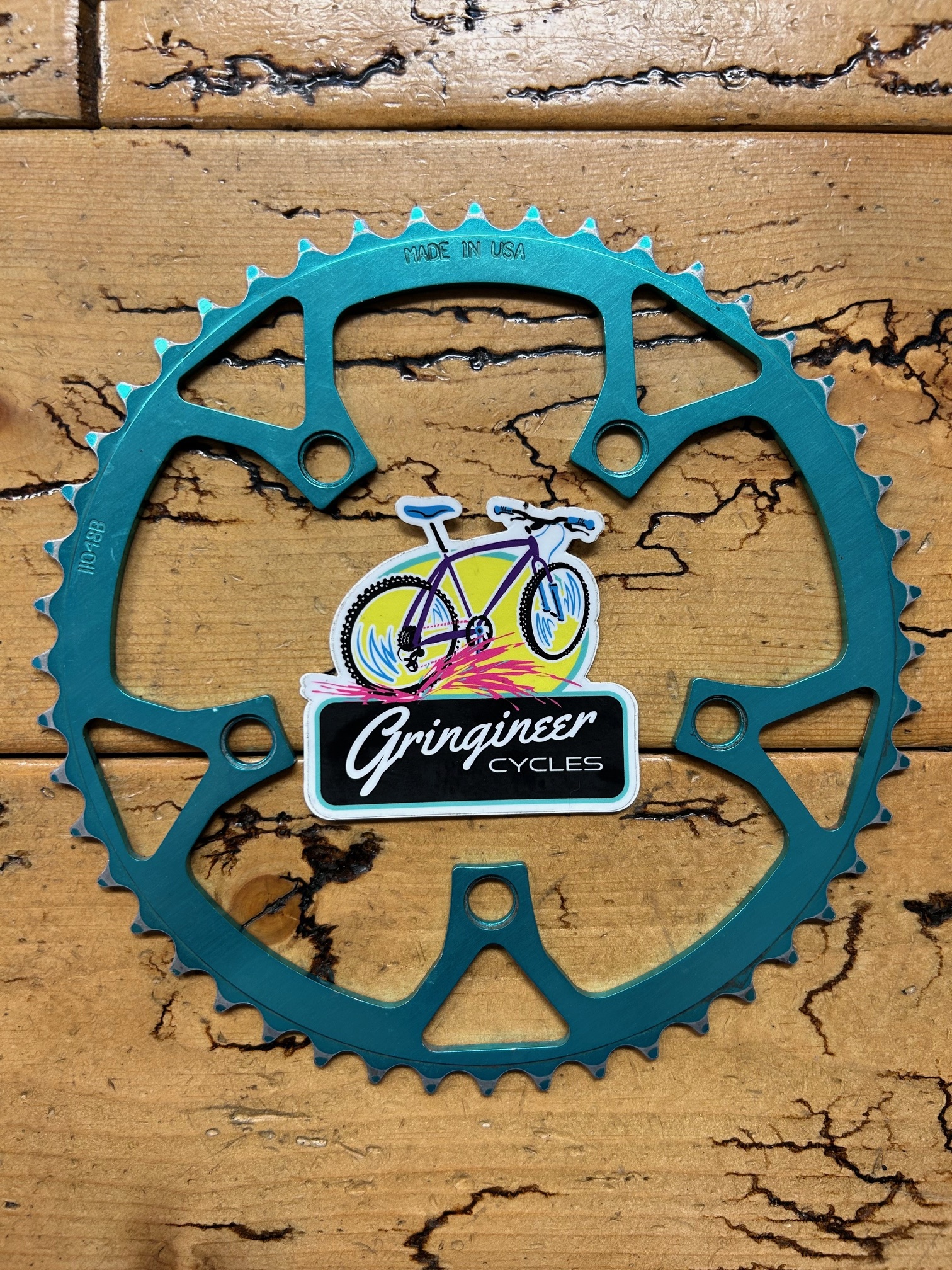 Avitar 48 Tooth 5 Bolt 110 BCD Turquoise Anodized Chainring ...