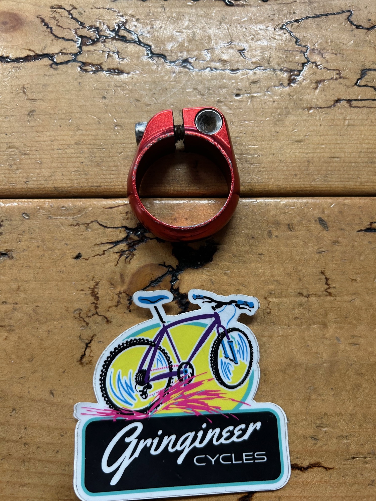 Salsa 35mm Red Lip Lock Seat Post Clamp - Gringineer Cycles