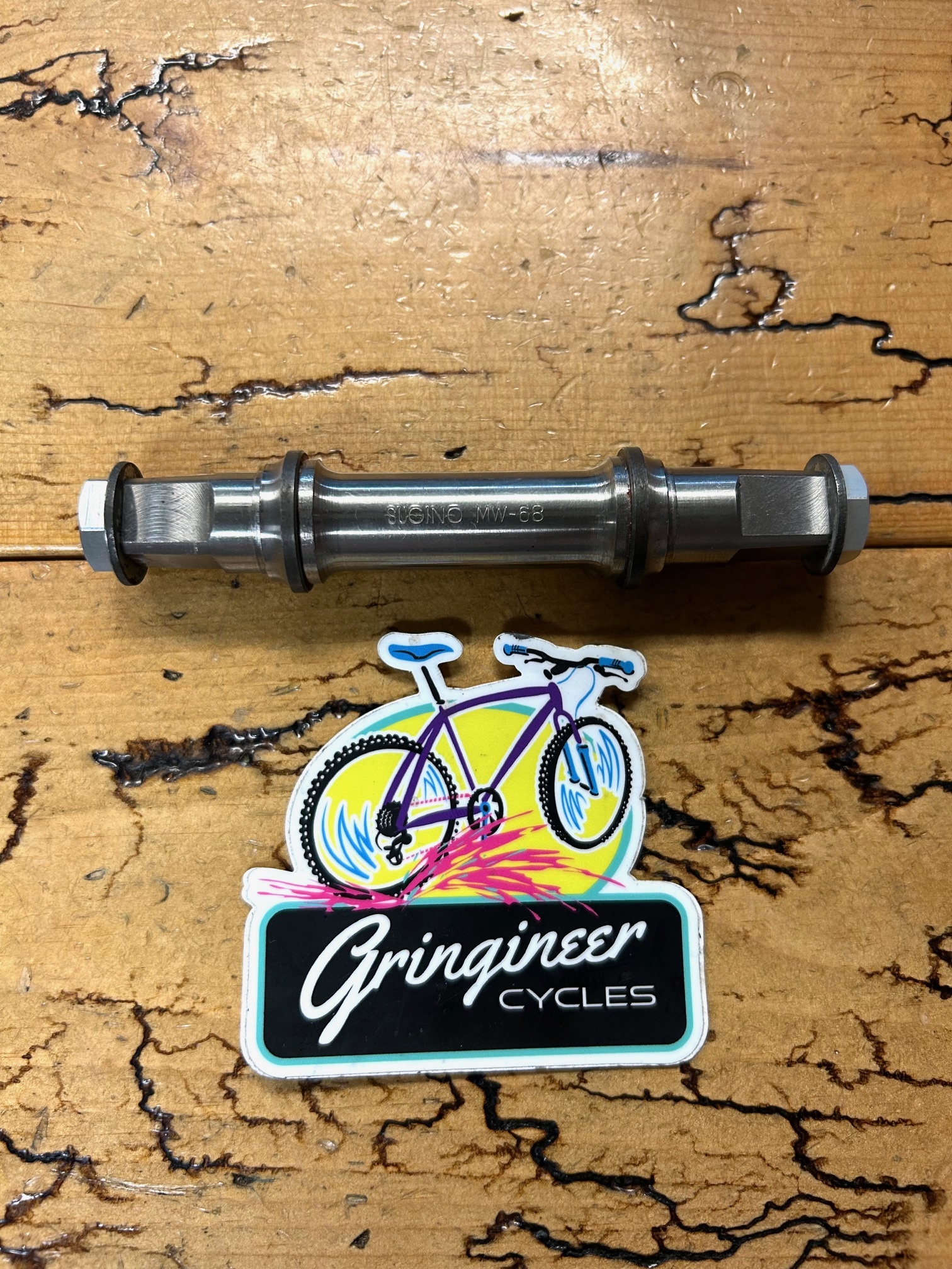 Sugino 113mm MW-68 Titan Titanium Square Taper Bottom Bracket Spindle ...