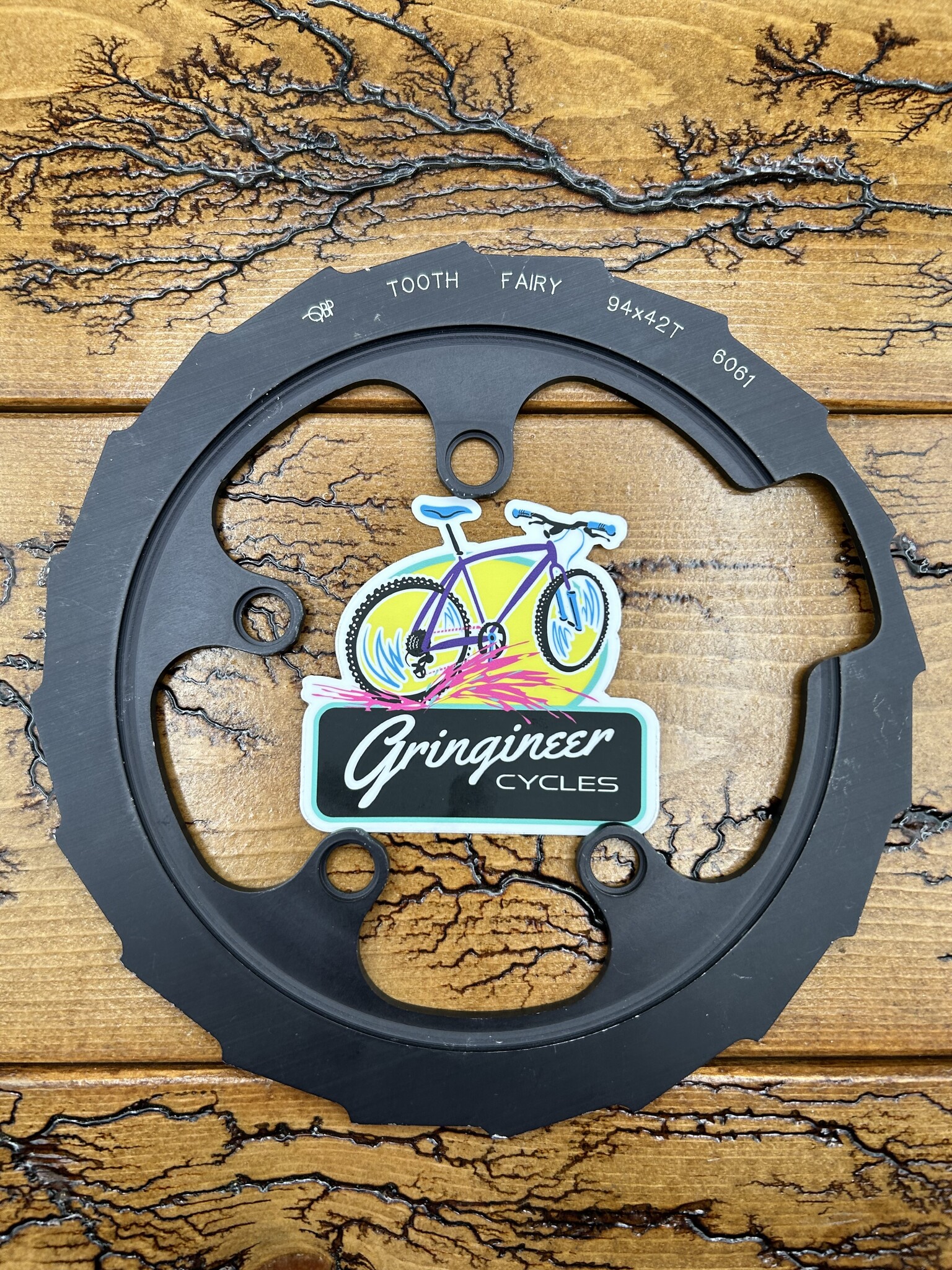 QBP Tooth Fairy 94 BCD 42 Tooth Max Black Bash Guard - Gringineer Cycles