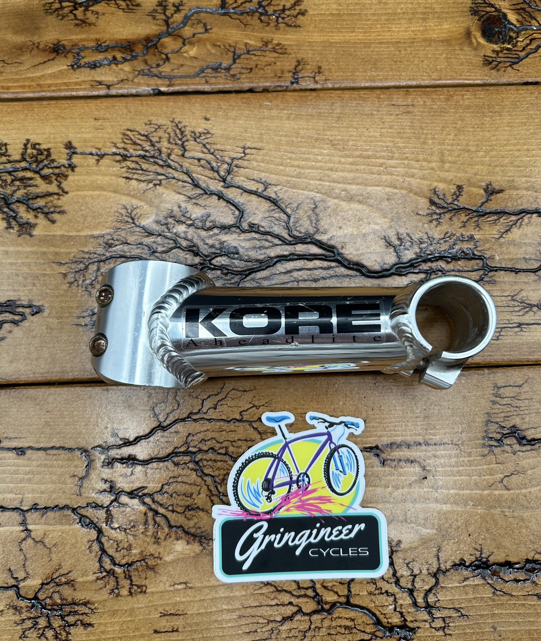 Kore 120mm 1 1/8 25.4mm Silver Black Logo Stem - Gringineer Cycles