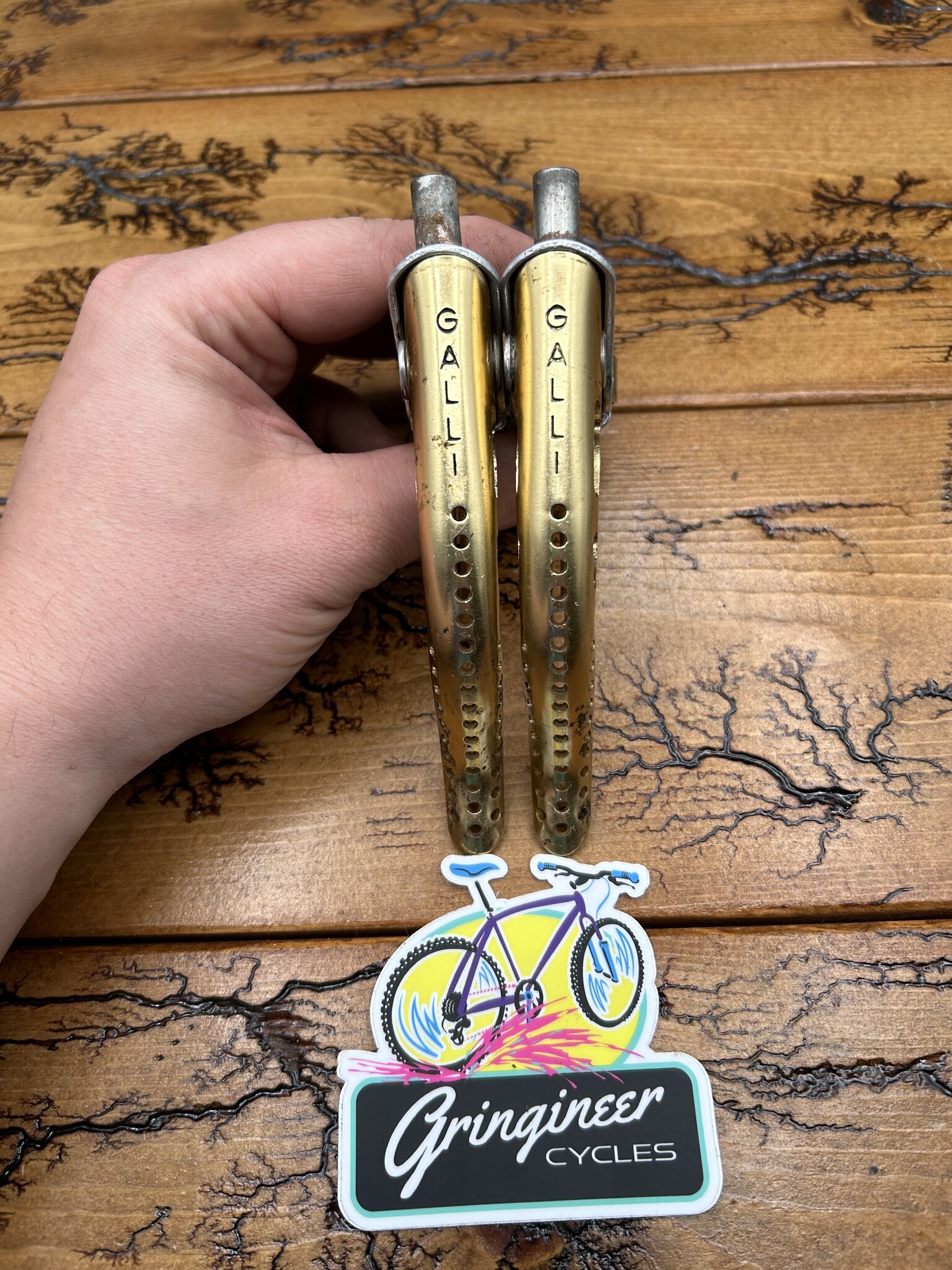 Galli Gold / Silver Brake Levers - Gringineer Cycles