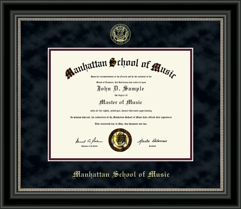 Black Suede, Embossed Seal Diploma Frame (292091) - Manhattan School of ...