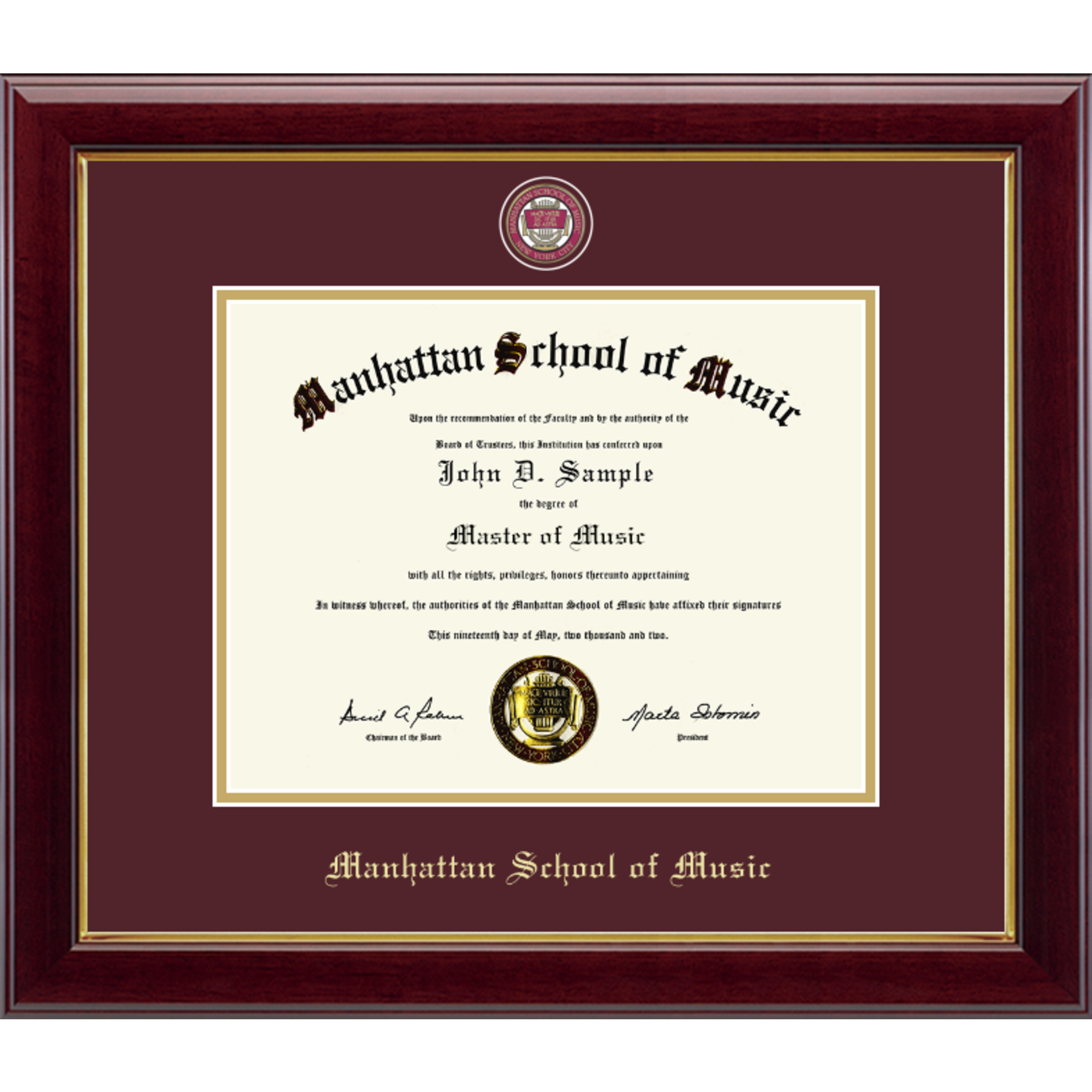 Diploma Frame: Masterpiece red & gold medallion seal 292139 - Manhattan ...