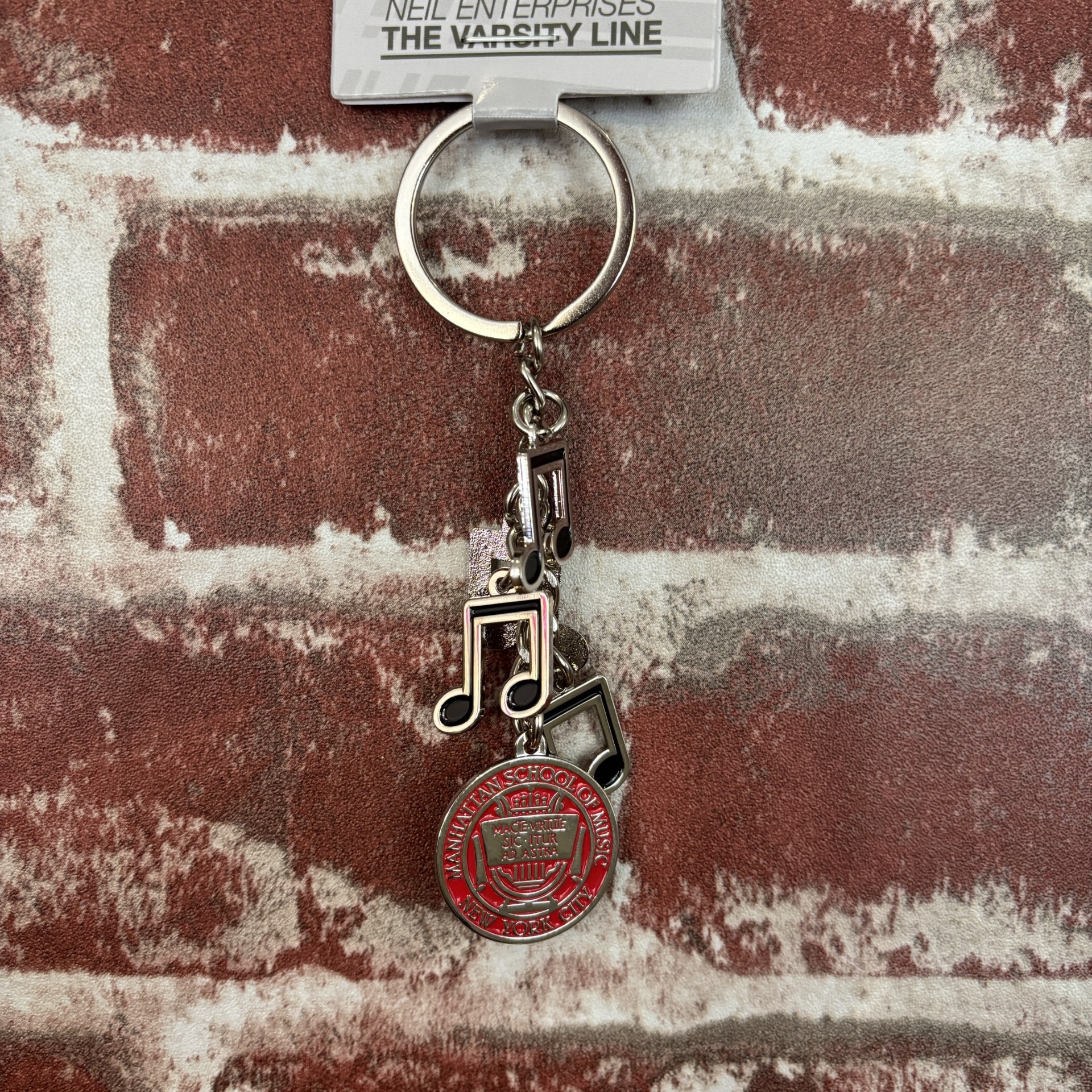 Keychain: MSM Seal, Music Notes - Manhattan School of Music Campus Store