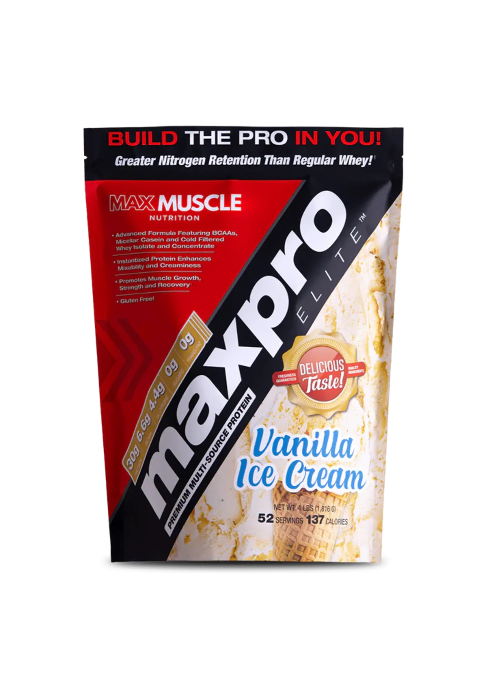 Maxpro Elite Vanilla 4lb - Max Muscle Nutrition Carefree