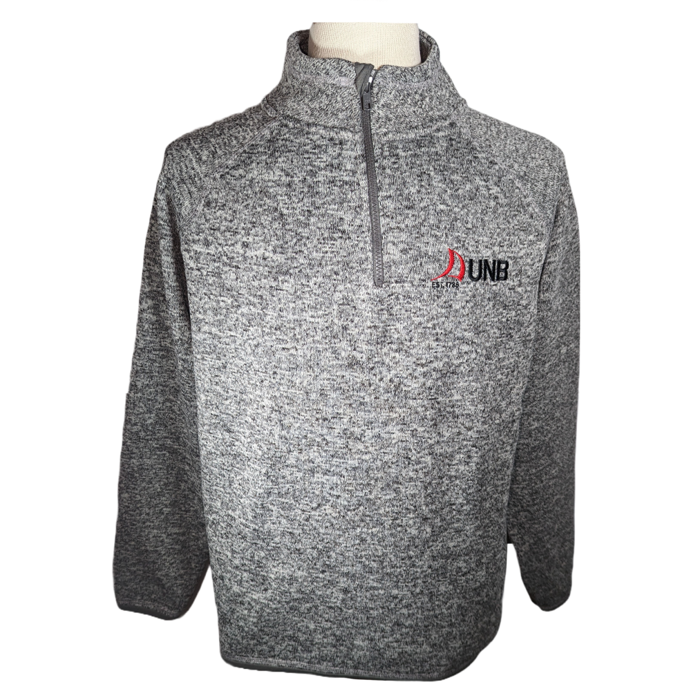 Quarter-Zip Sweater - UNB Logo - UNB Saint John Campus Store