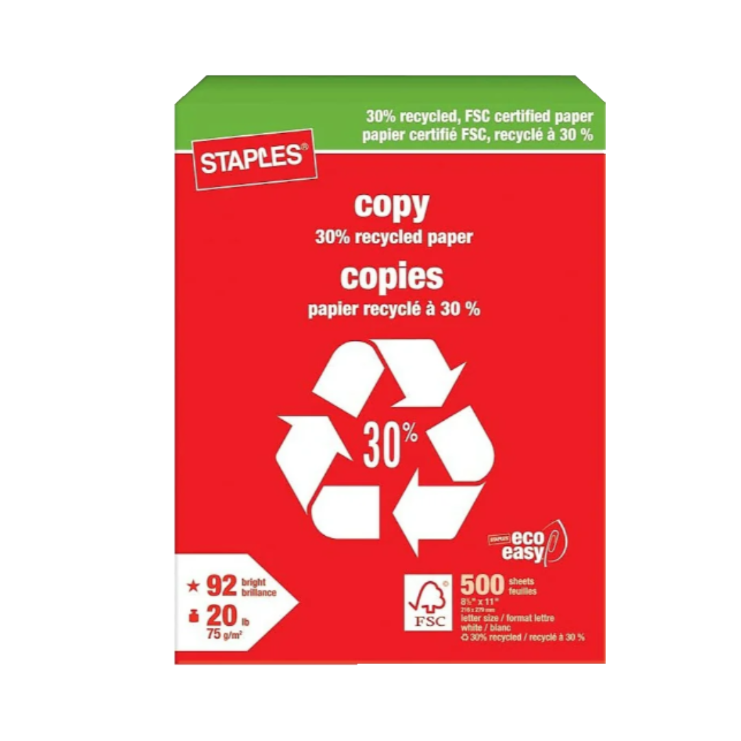 Staples FSC Certified Copy Paper - 500 Sheets - UNB Saint John Campus Store